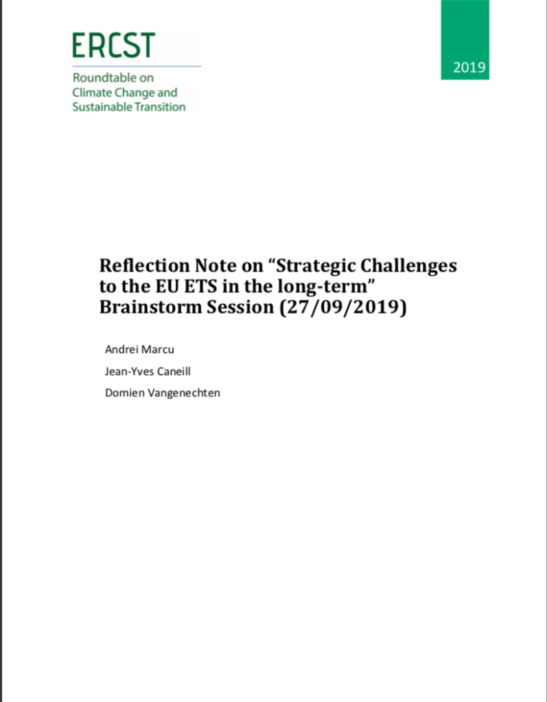 Reflection note on “Strategic challenges to the EU ETS in the long-term ...