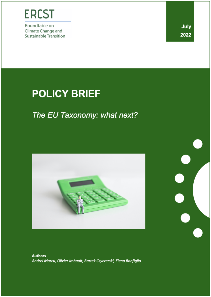 POLICY BRIEF – The EU Taxonomy: what next? – ERCST