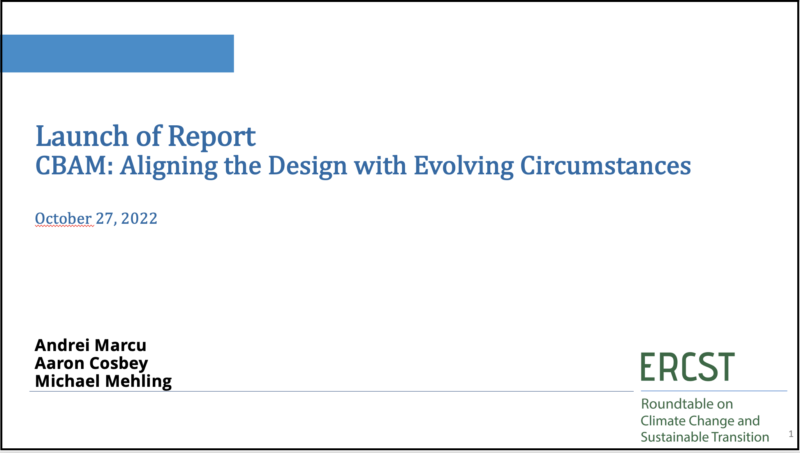 ERCST CBAM Report Presentation – ERCST