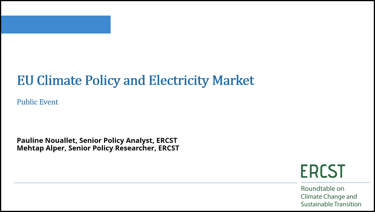 EU Climate Policy and Electricity Market – Slides – ERCST