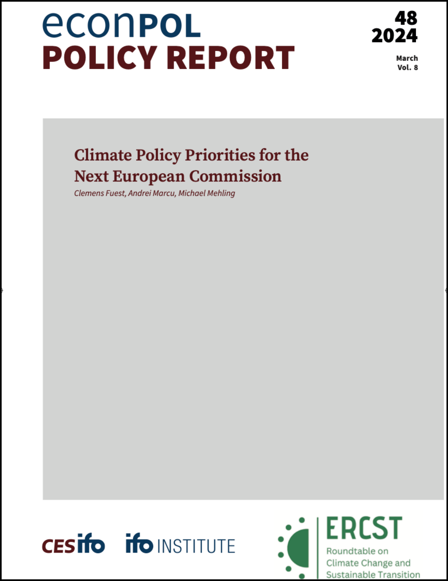 Climate Policy Priorities for the Next European Commission – ERCST