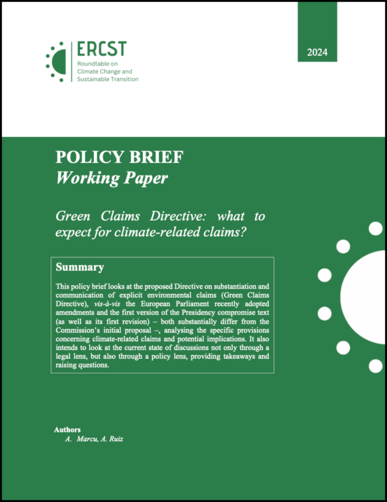 Policy Brief “Green Claims Directive: what to expect for climate ...