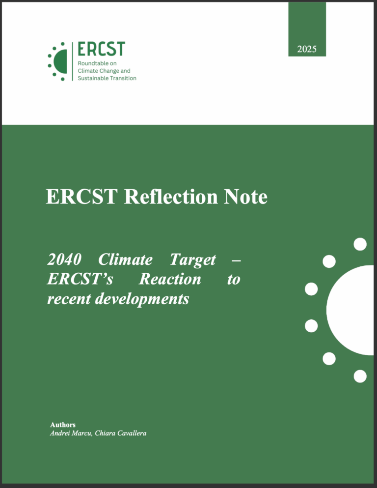 2040 Climate Target – ERCST’s Reaction to recent developments – ERCST